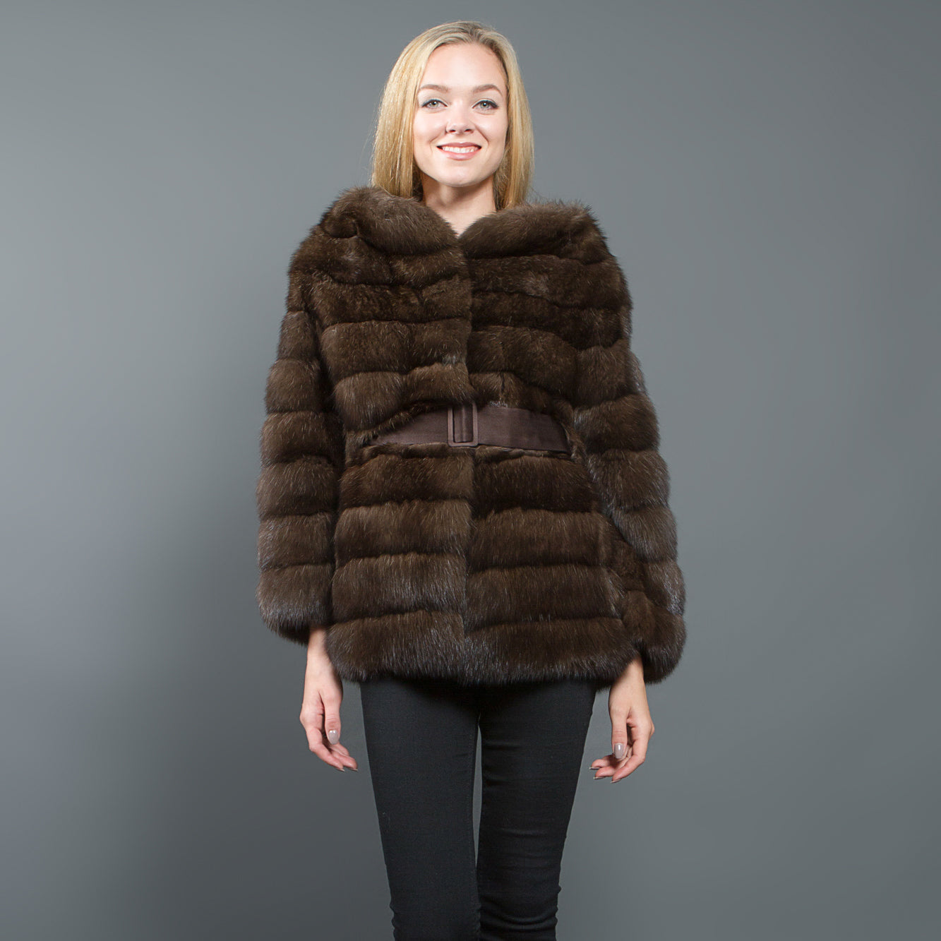 Long Silvery Russian Sable fur Jacket for women – Fur Caravan
